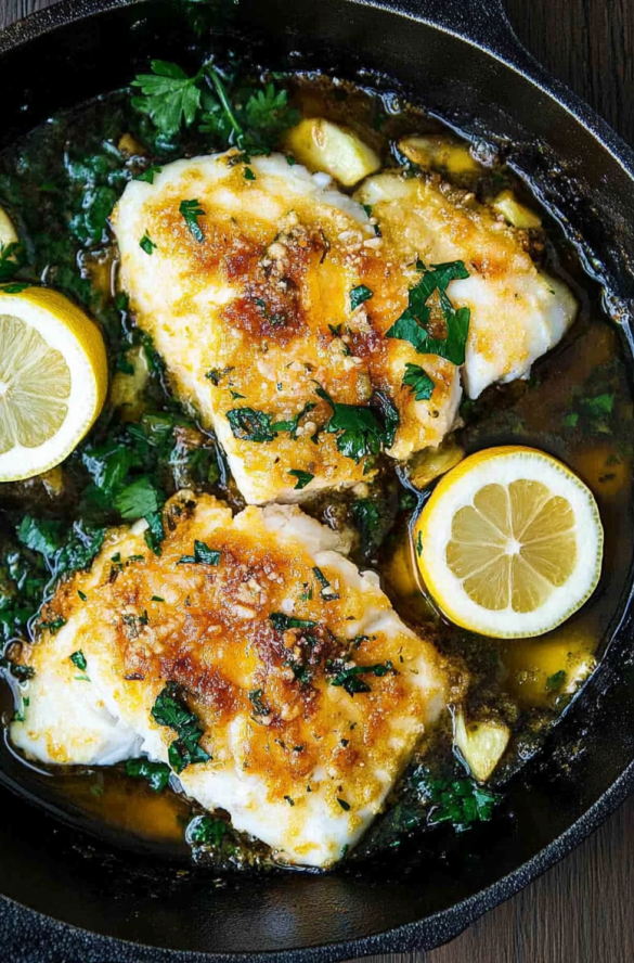 Baked Cod with Lemon and Garlic - Taste Of Recipe