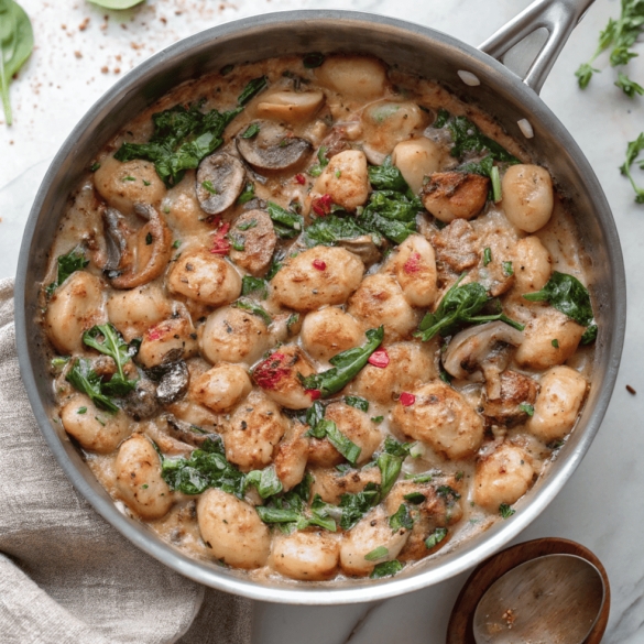 Smothered Chicken with Creamed Spinach, Bacon, and Mushrooms - Taste Of ...
