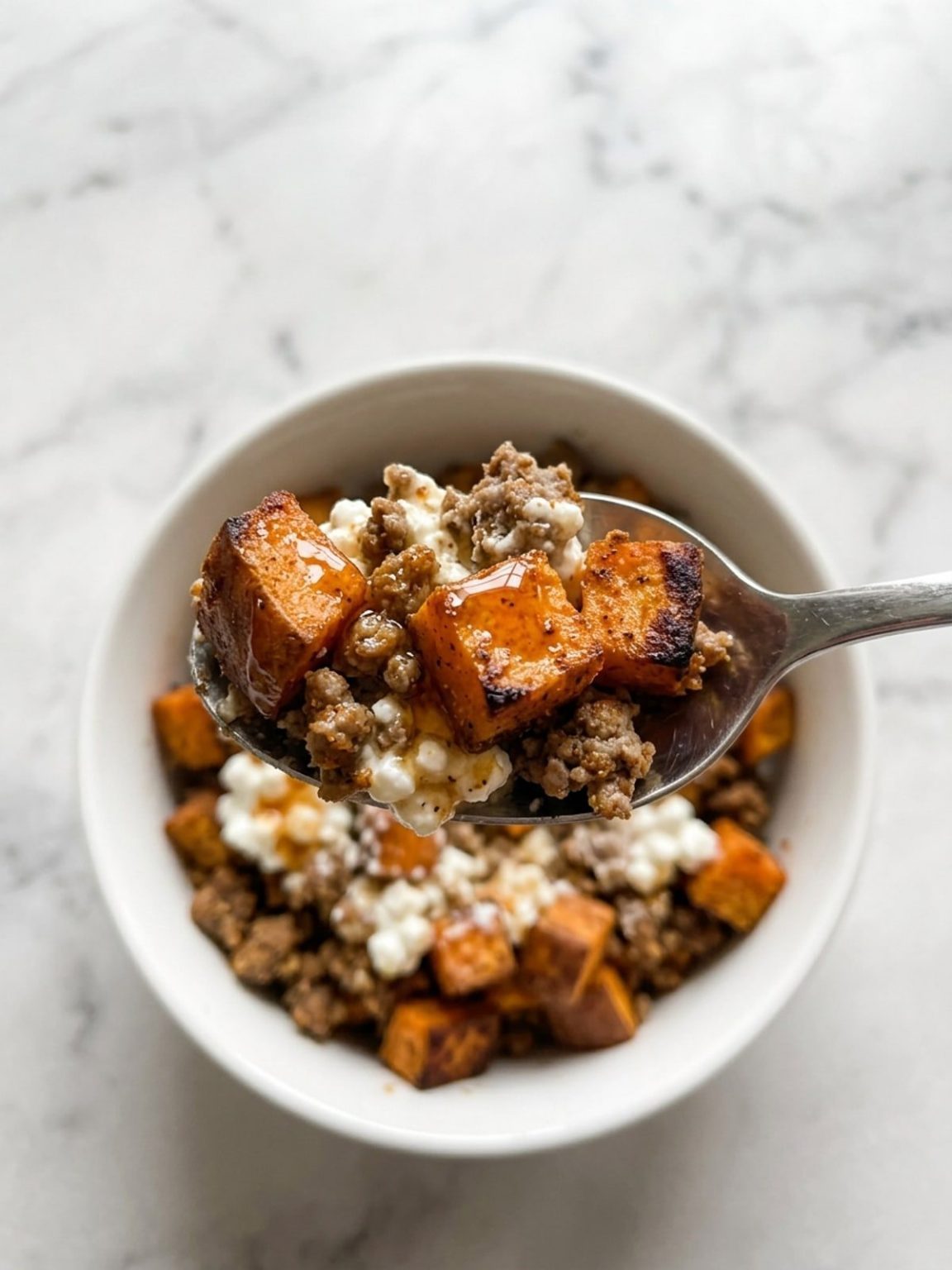 Ground Beef Sweet Potato Bowl Recipe (with Hot Honey)